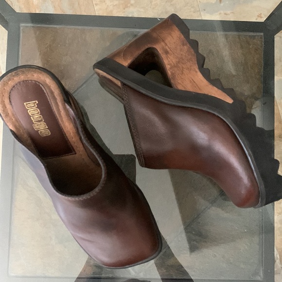 BONGO | Shoes | 9s Y2k Bongo Cut Out Wood Wedge Platform Mule Vintage ...